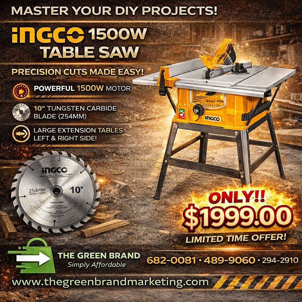 Ingco 1500w table saw – The Green Brand Marketing